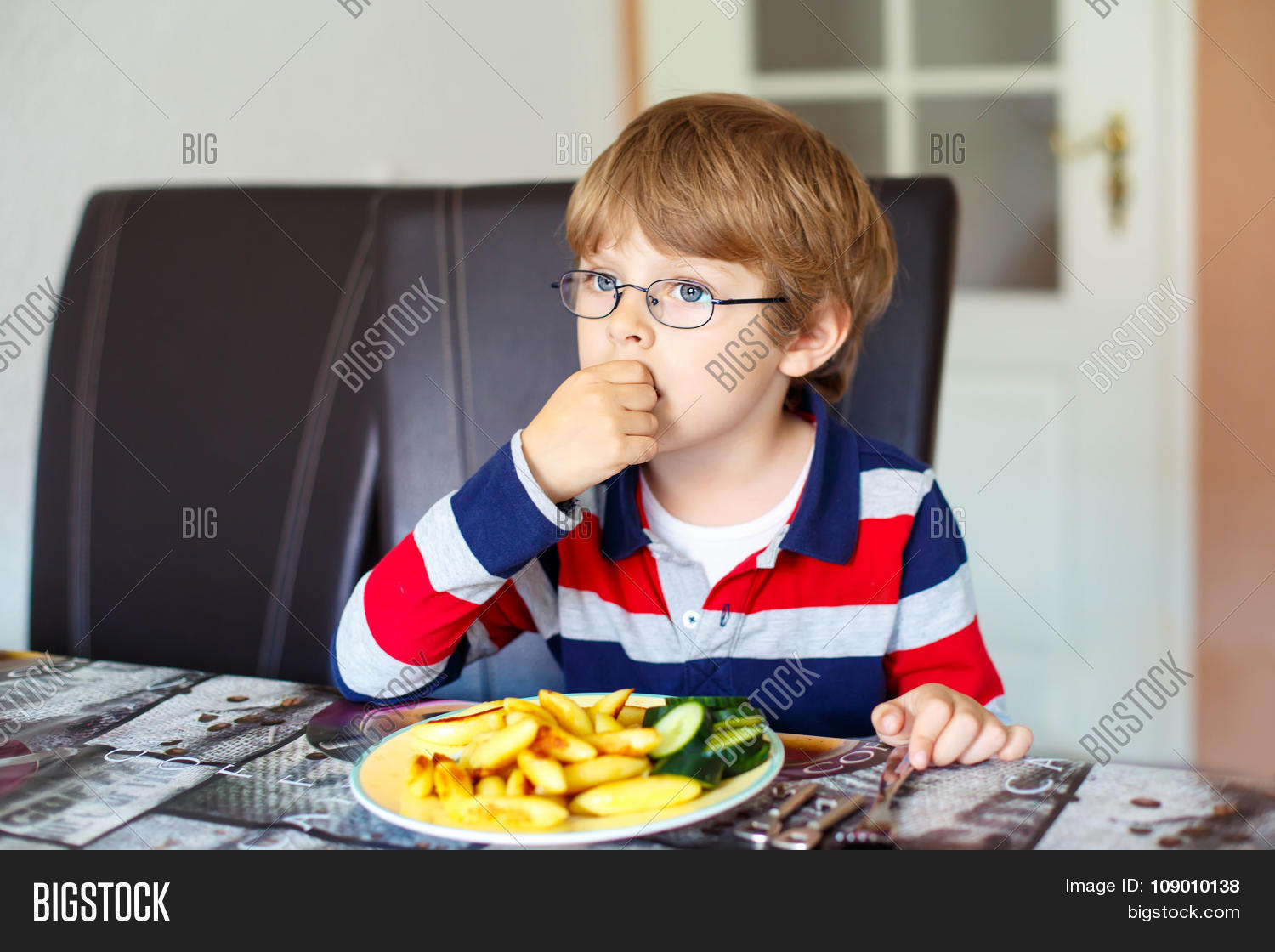 Kid Boy Eating Fresh Image & Photo (Free Trial) | Bigstock