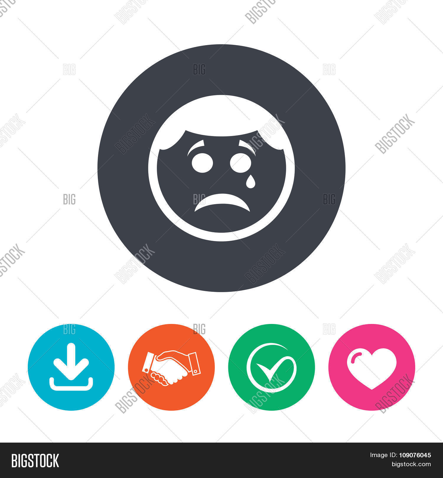 Sad Face Tear Sign Vector & Photo (Free Trial) | Bigstock