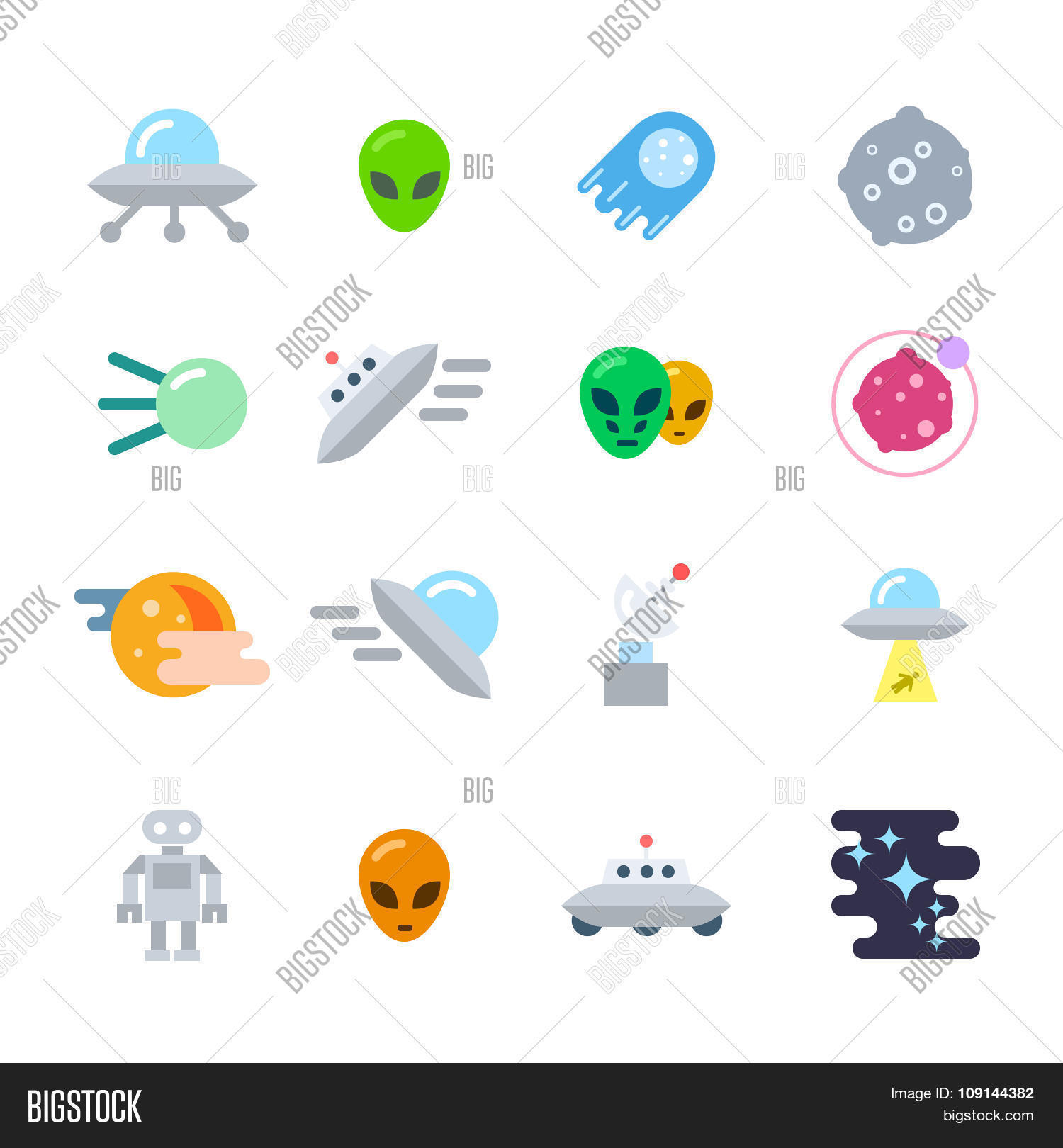 Alien Icons Set Vector & Photo (Free Trial) | Bigstock