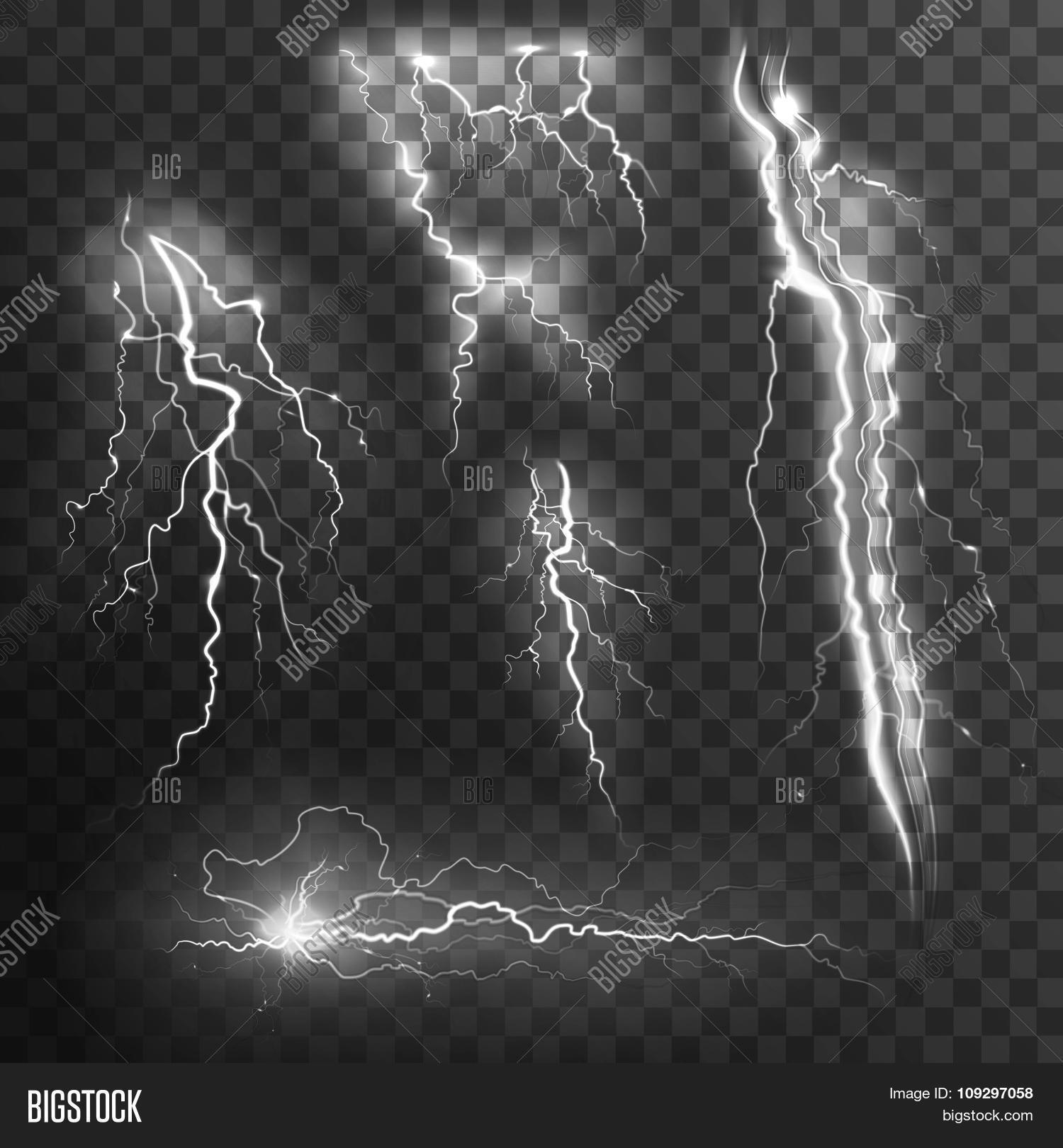 Lightning Black White Vector & Photo (Free Trial) | Bigstock