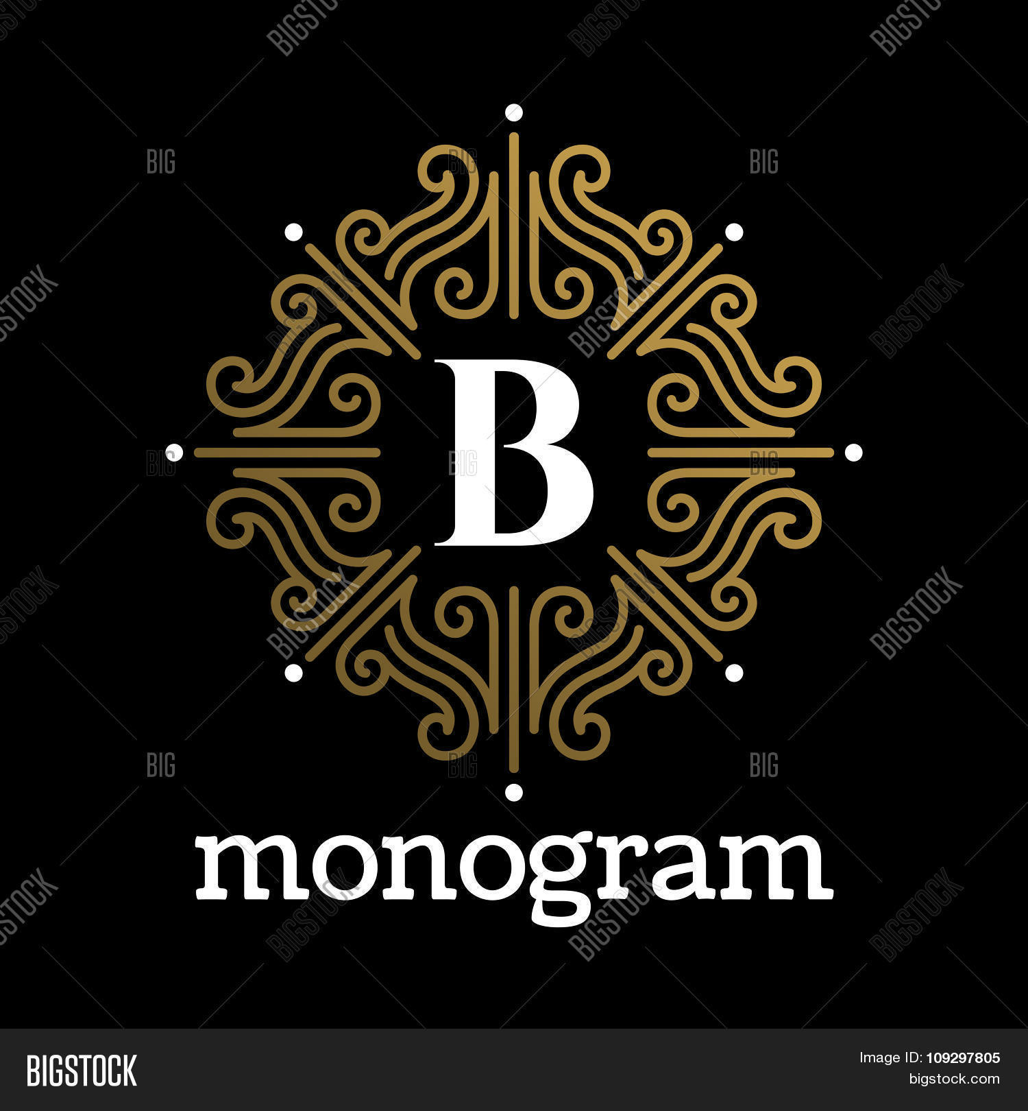 Vintage Monogram Vector & Photo (Free Trial) | Bigstock