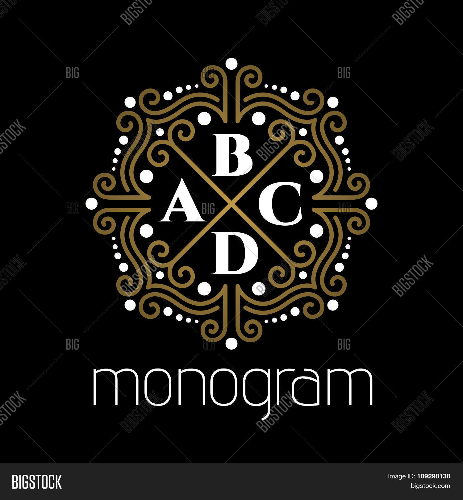 Vintage Monogram Vector & Photo (Free Trial) | Bigstock