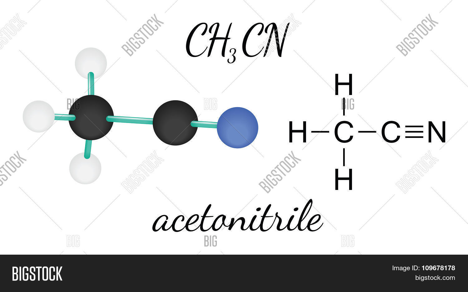 CH3CN Acetonitrile Vector & Photo (Free Trial) | Bigstock