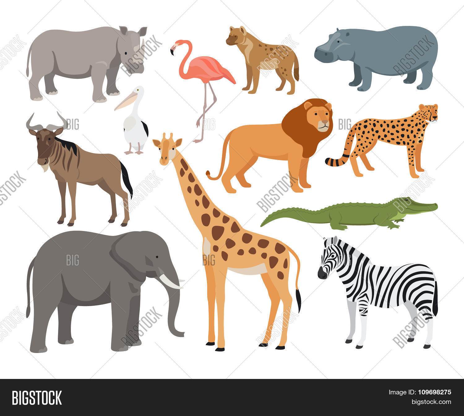 Animals Africa Vector Vector & Photo (Free Trial) | Bigstock