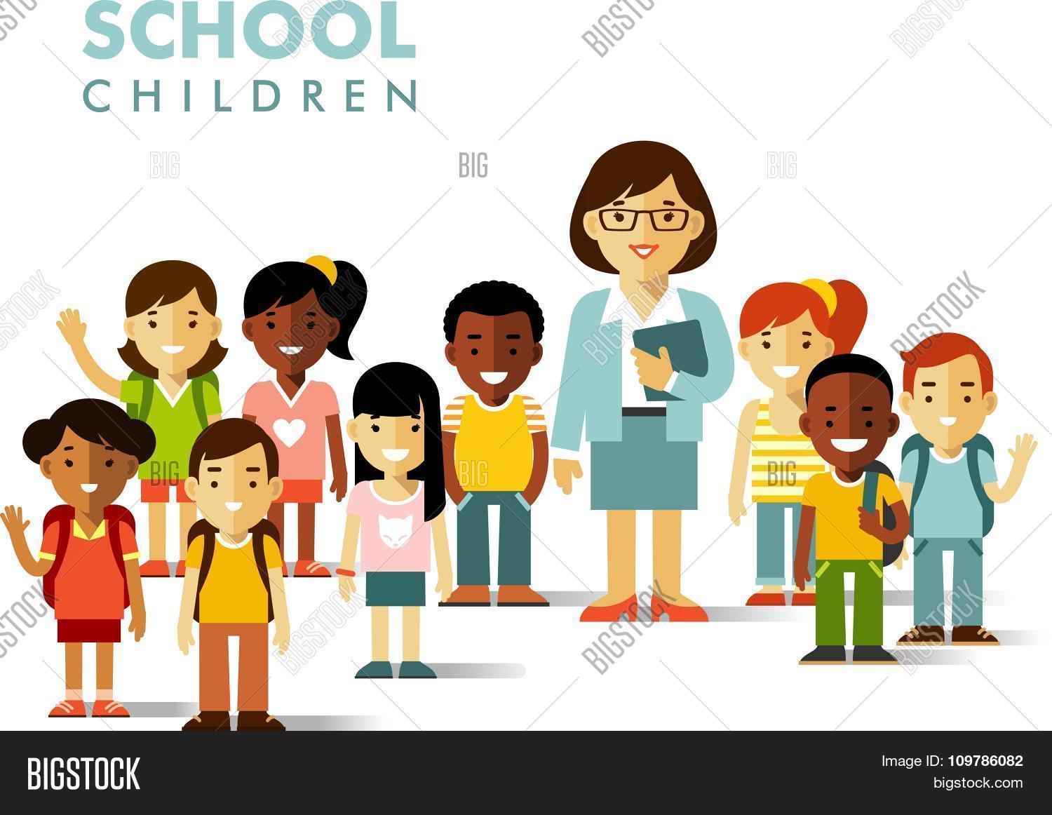 School Children Vector & Photo (Free Trial) | Bigstock