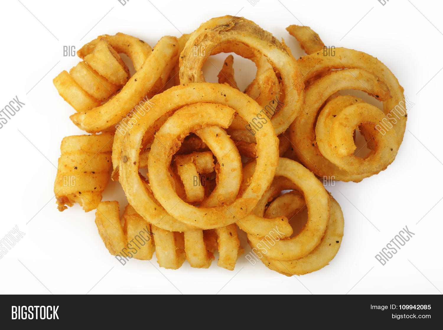 Curly Fries On White Image & Photo (Free Trial) | Bigstock