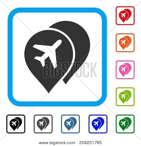 Airport Map Markers Vector & Photo (Free Trial) | Bigstock