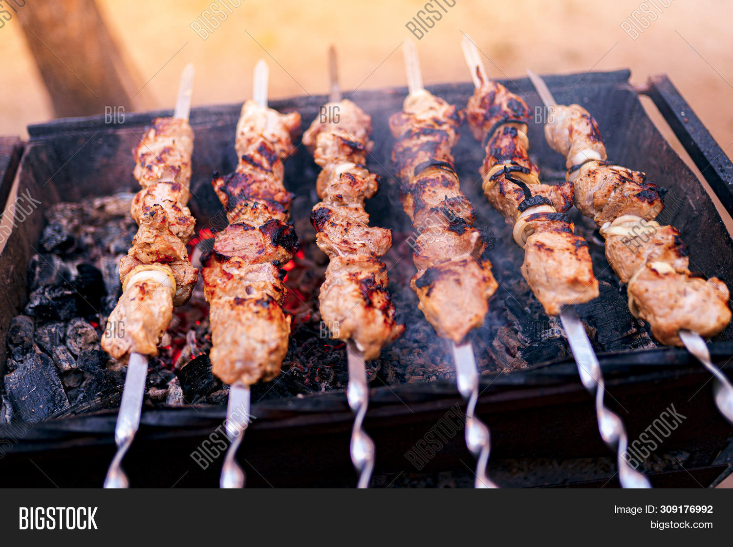 Grilled Kebab Cooking Image & Photo (Free Trial) | Bigstock