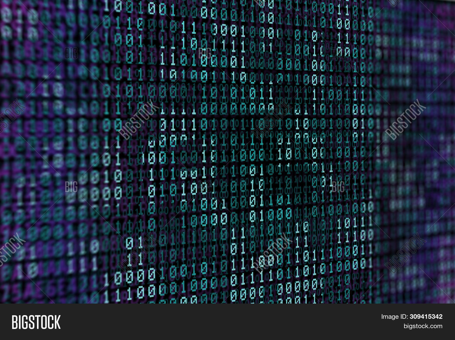 Blue Binary Code On Image & Photo (Free Trial) | Bigstock