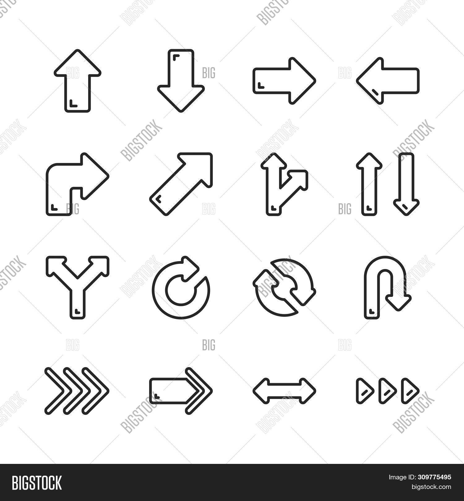 Arrows Simple Outline Vector & Photo (Free Trial) | Bigstock