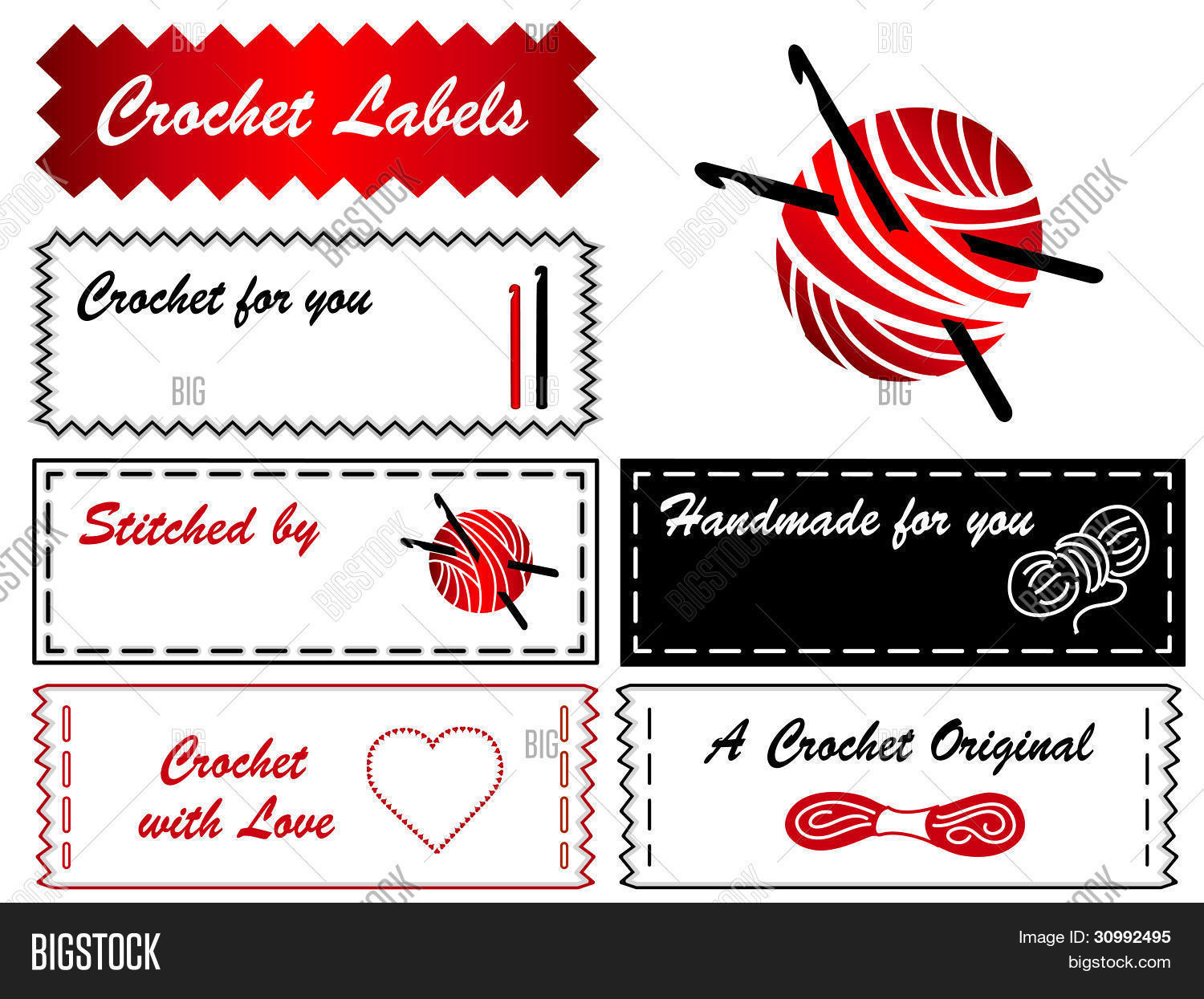 Crochet Labels Vector & Photo (Free Trial) | Bigstock