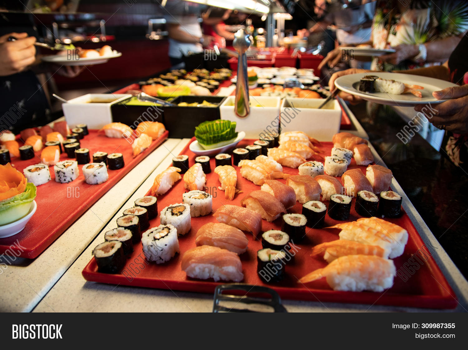 Buffett Dinner. Hands Image & Photo (Free Trial) | Bigstock