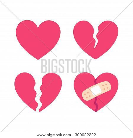 Cartoon Broken Heart Vector & Photo (Free Trial) | Bigstock