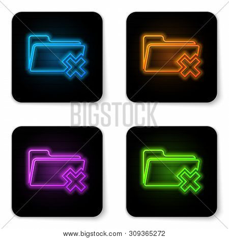 Glowing Neon Delete Vector & Photo (Free Trial) | Bigstock