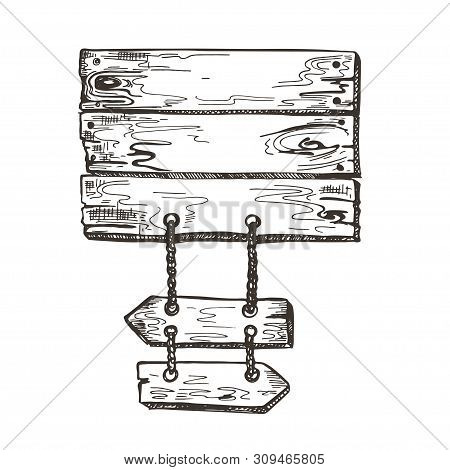 Wooden Sign. Sketch Vector & Photo (Free Trial) | Bigstock