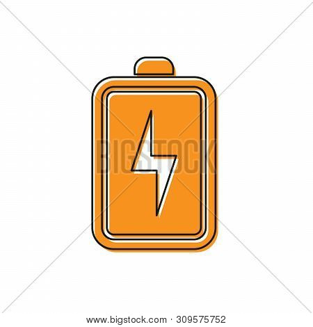 Orange Battery Icon Vector & Photo (Free Trial) | Bigstock
