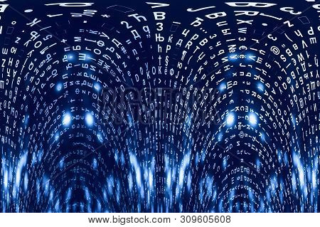 Blue Matrix Digital Image & Photo (Free Trial) | Bigstock