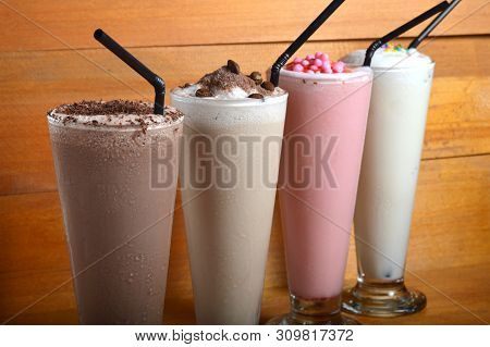 Four Types Milkshake Image & Photo (Free Trial) | Bigstock