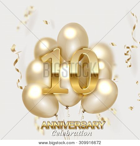 10 Anniversary Gold Vector & Photo (Free Trial) | Bigstock