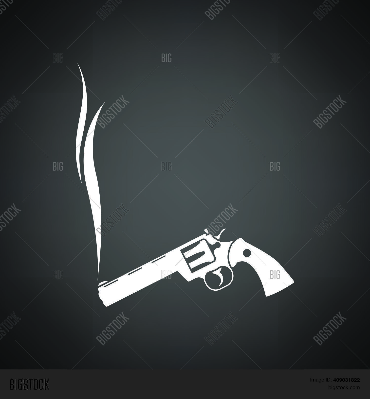 Smoking Revolver Icon Vector & Photo (Free Trial) | Bigstock