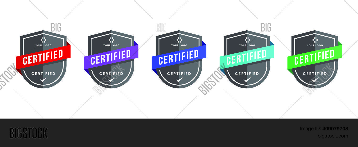 Certified Logo Badge Vector & Photo (Free Trial) | Bigstock