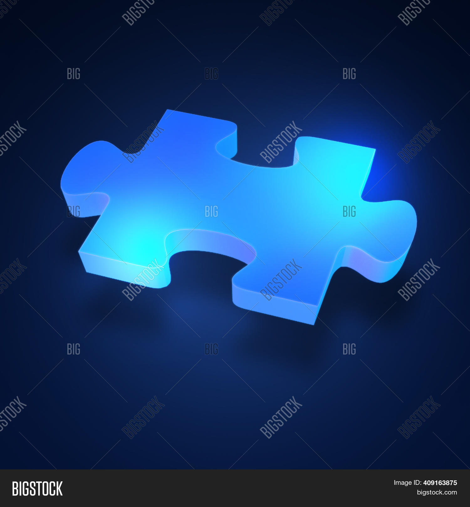Blue Puzzle Piece On Image & Photo (Free Trial) | Bigstock
