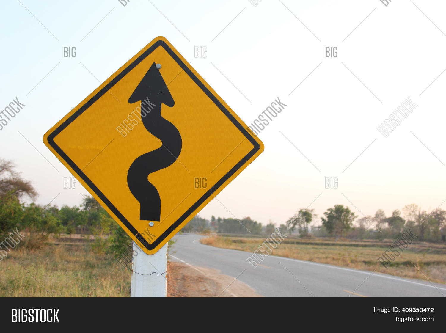 Winding Road Sign Image & Photo (Free Trial) | Bigstock