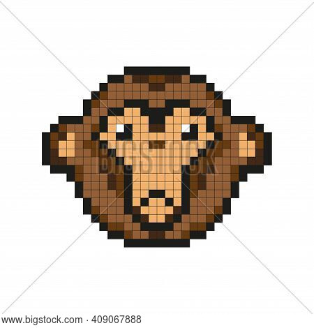 Pixel Monkey. Monkey' Vector & Photo (Free Trial) | Bigstock
