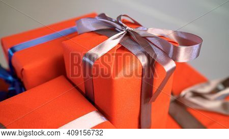 Lots Orange Gift Boxes Image & Photo (Free Trial) | Bigstock