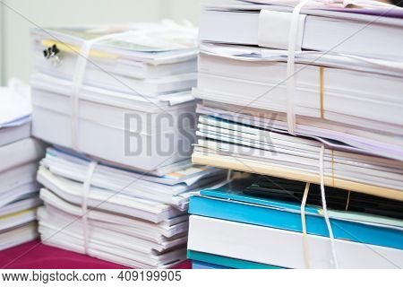 Stack Of Old Documents Report About Research Education Document Teacher ...