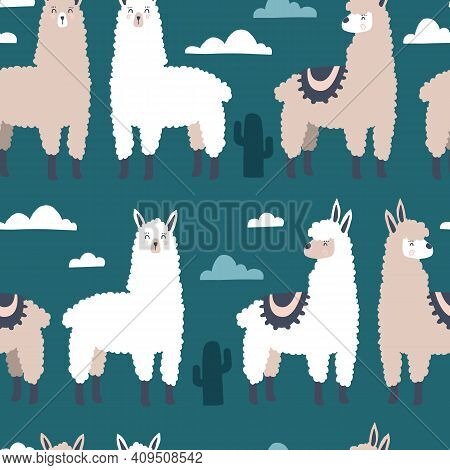 Llama Pattern. Lama Vector & Photo (Free Trial) | Bigstock