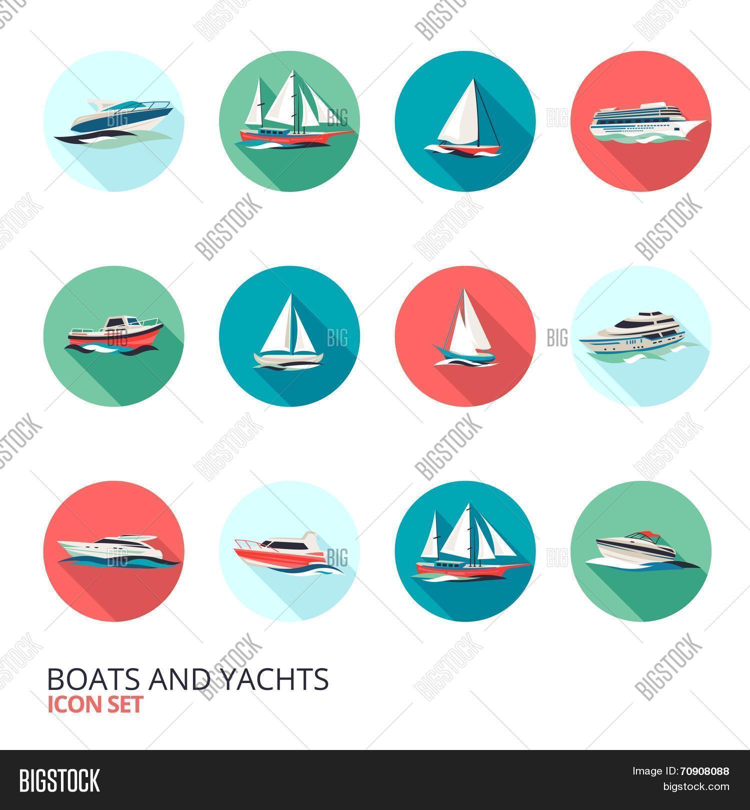 Boats Icons Set Vector & Photo (Free Trial) | Bigstock