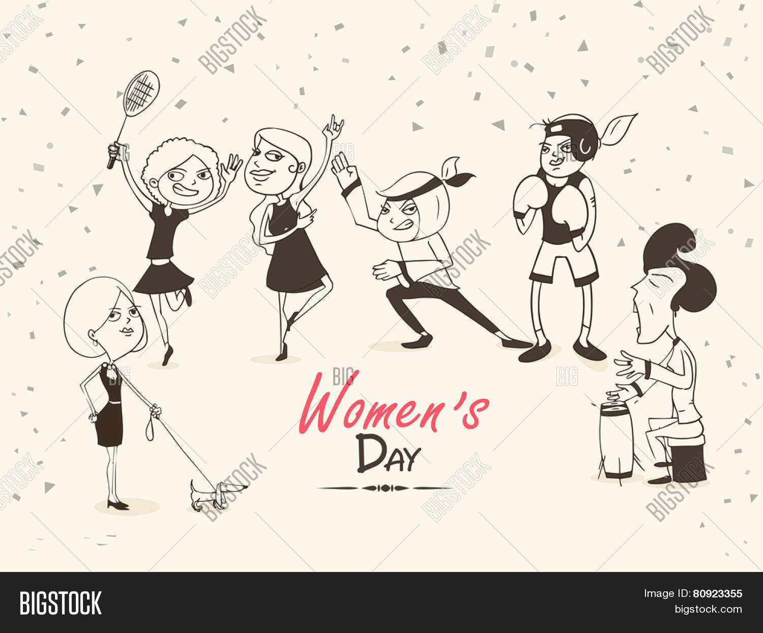 Six Girls Playing Vector & Photo (Free Trial) | Bigstock