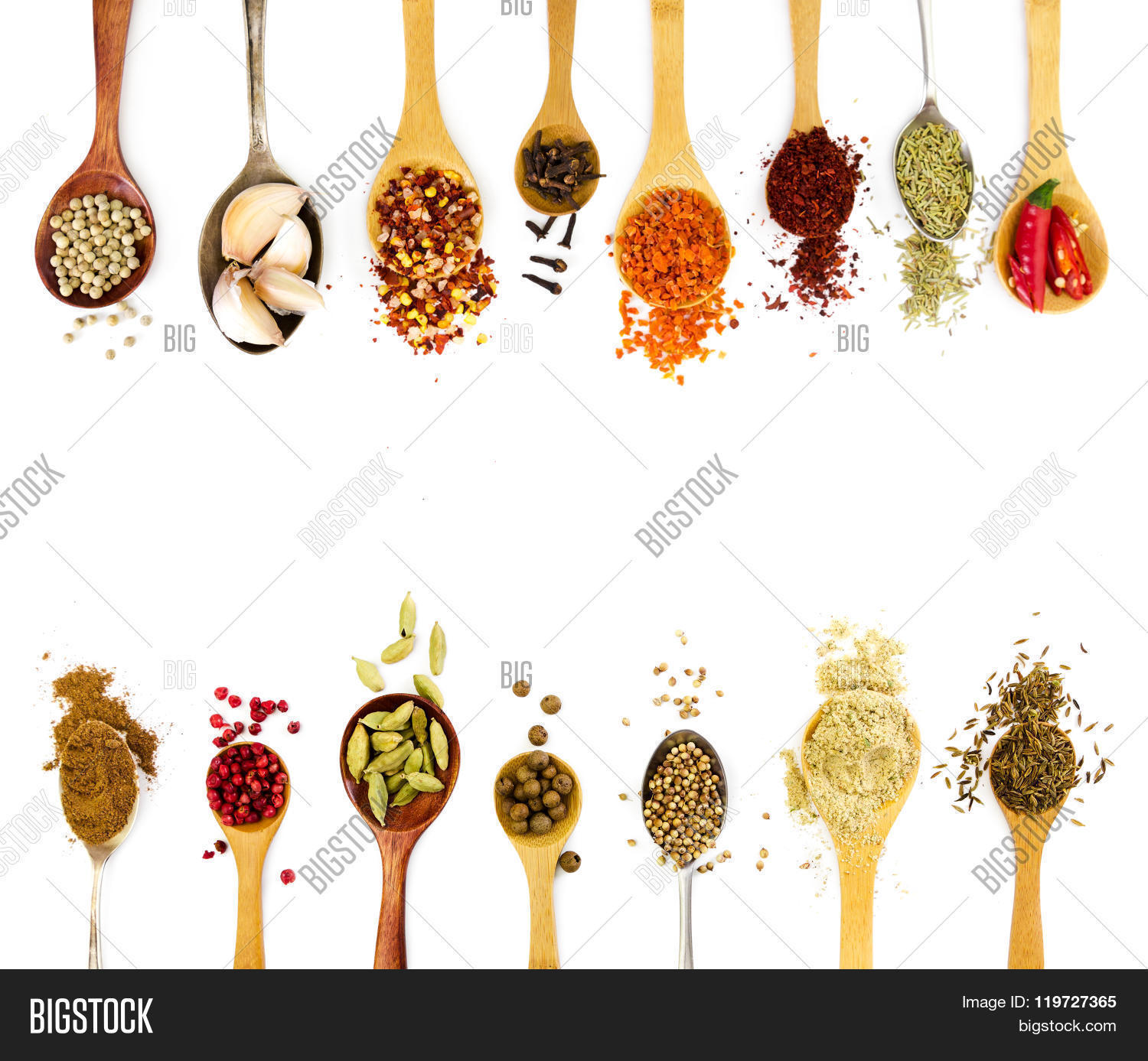 Spices Spoons Isolated Image & Photo (Free Trial) | Bigstock