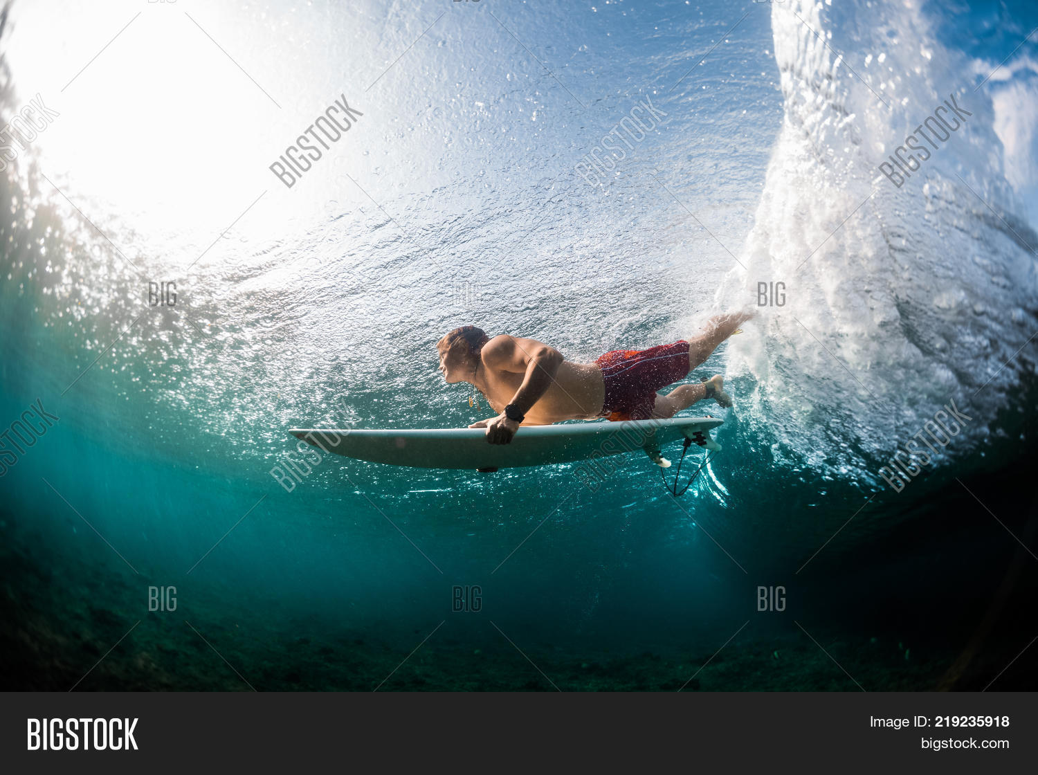 Young Surfer Dives Image & Photo (Free Trial) | Bigstock