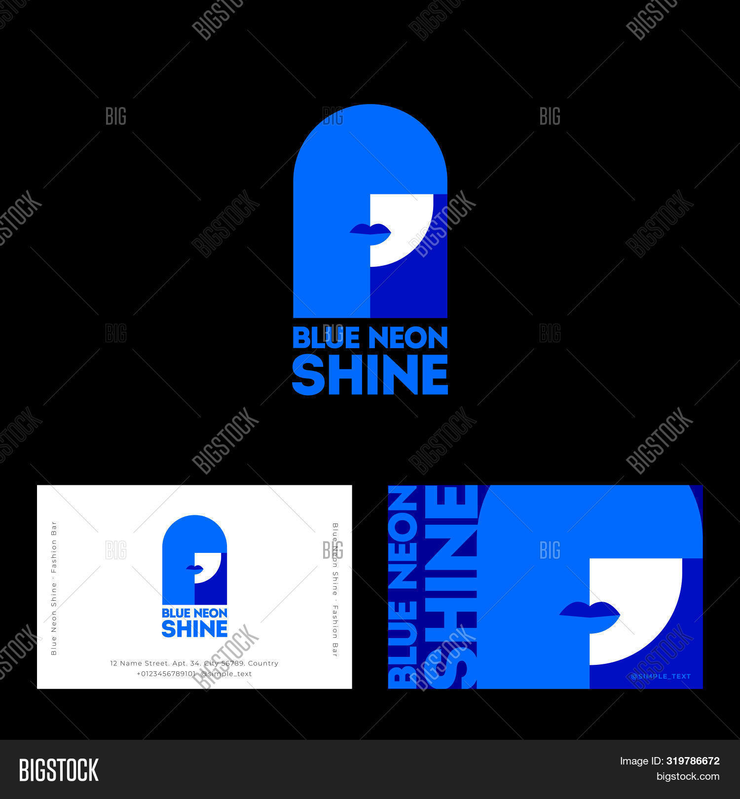 Blue Neon Shine Logo Vector & Photo (Free Trial) | Bigstock