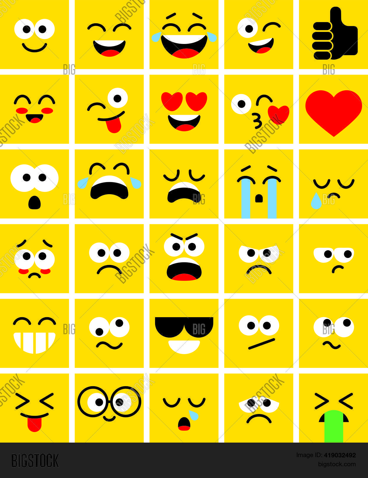 Emoji Square Pack. Vector & Photo (Free Trial) | Bigstock