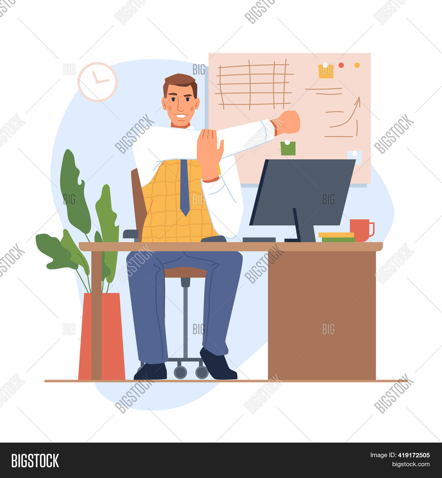 Employee Boss Sitting Image & Photo (Free Trial) | Bigstock