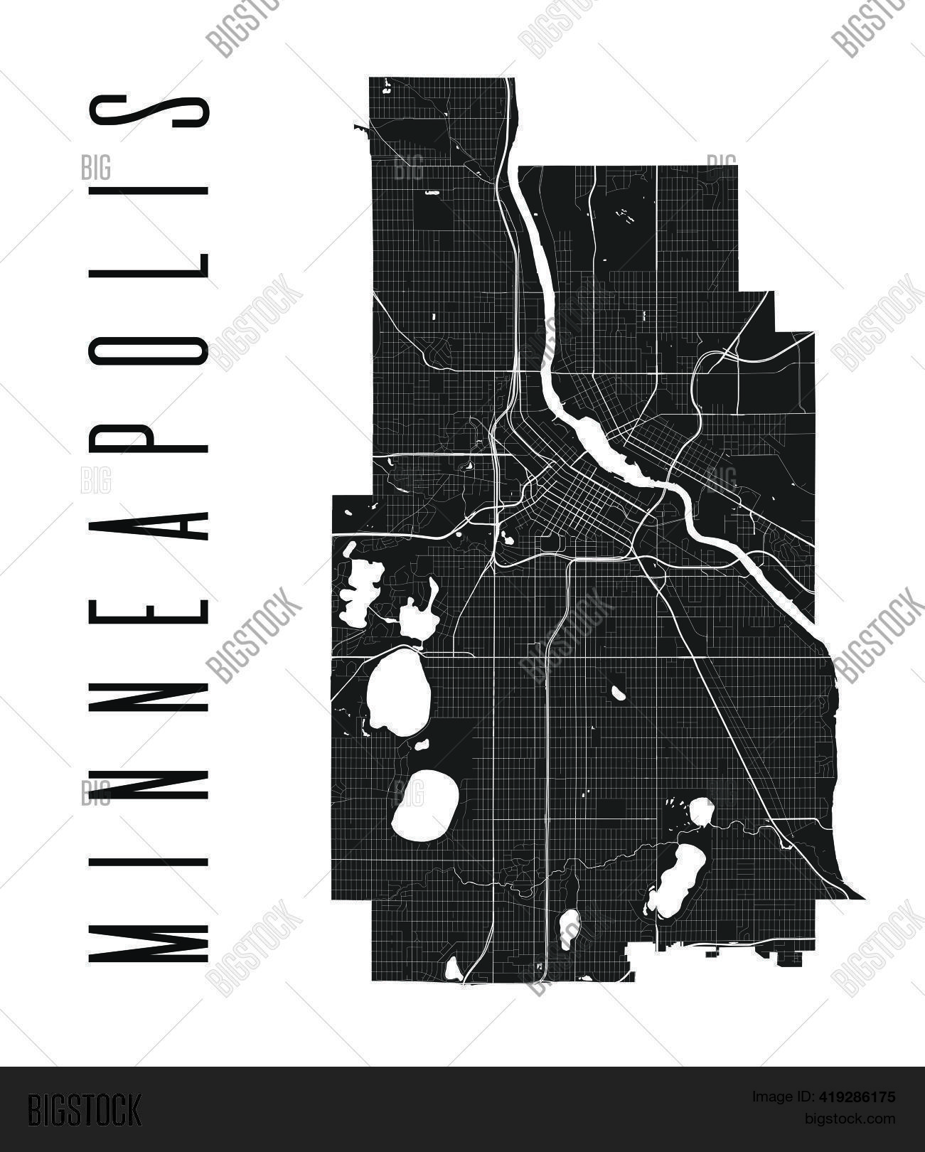 Minneapolis Map. Vector & Photo (Free Trial) | Bigstock