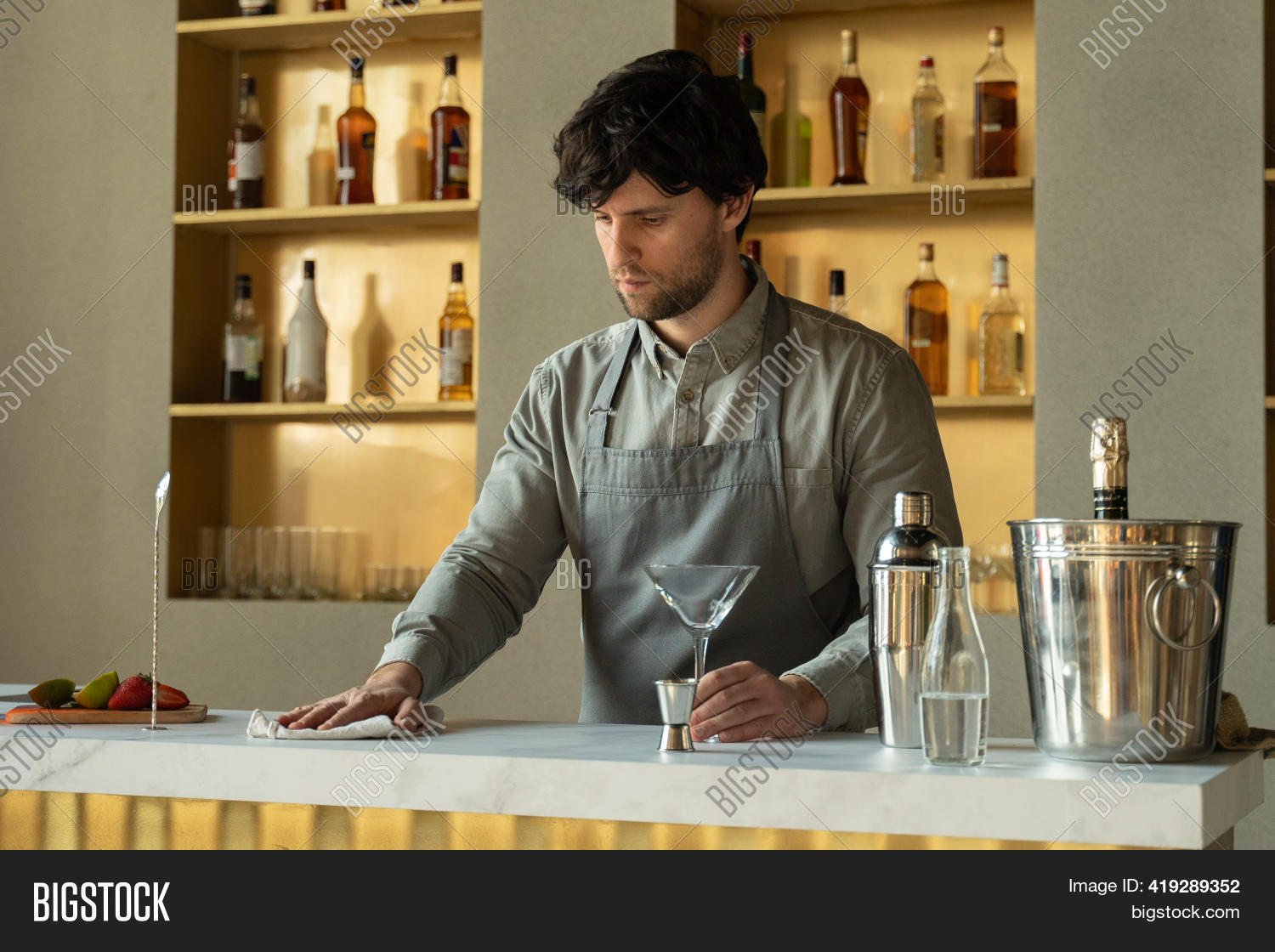 Man Bartender Standing Image & Photo (Free Trial) | Bigstock