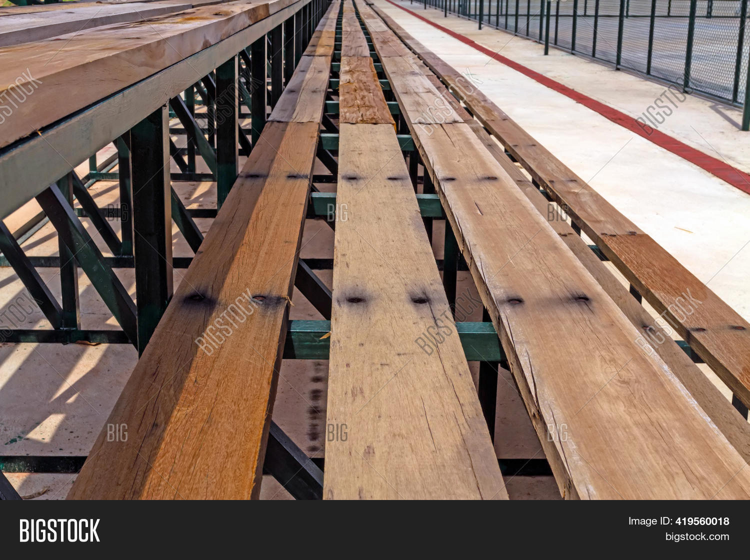 Rows Wooden Grandstand Image & Photo (Free Trial) | Bigstock