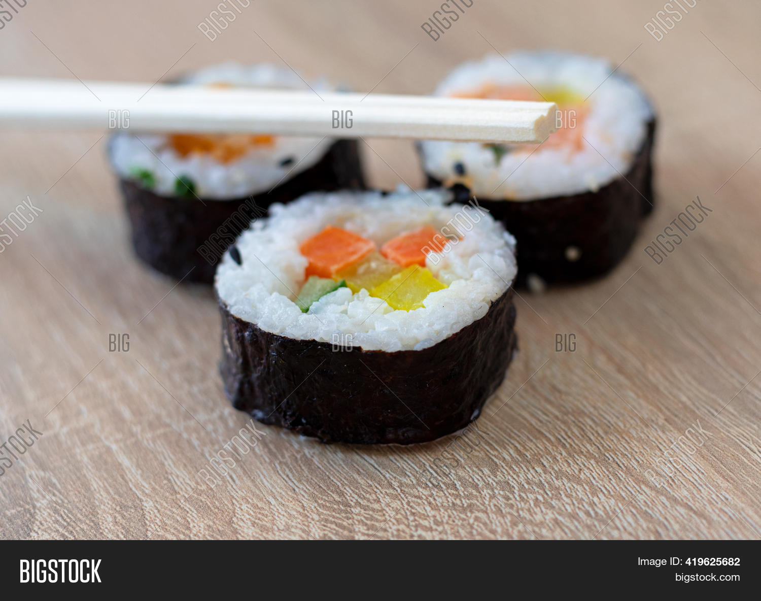 Three Sushi Rolls Image & Photo (Free Trial) | Bigstock