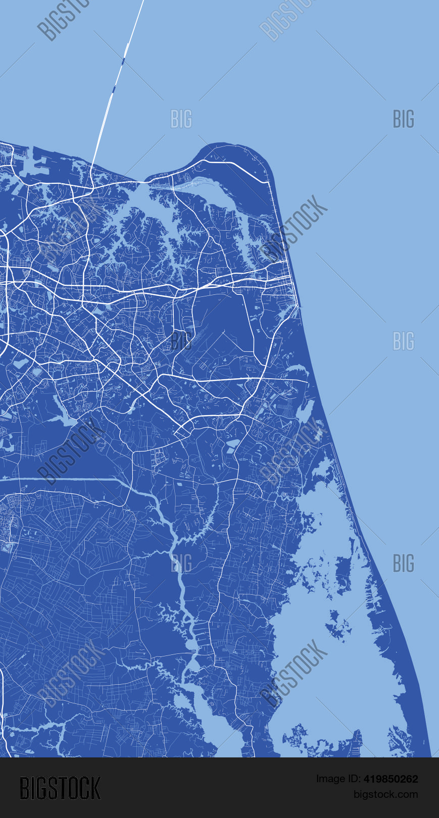 Detailed Map Virginia Vector & Photo (Free Trial) | Bigstock