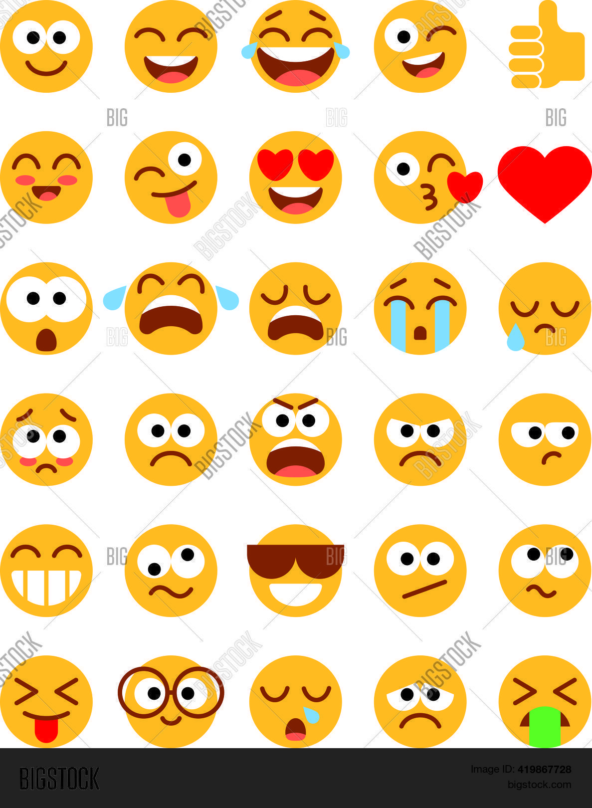 Emoji Pack. Set Funny Vector & Photo (Free Trial) | Bigstock
