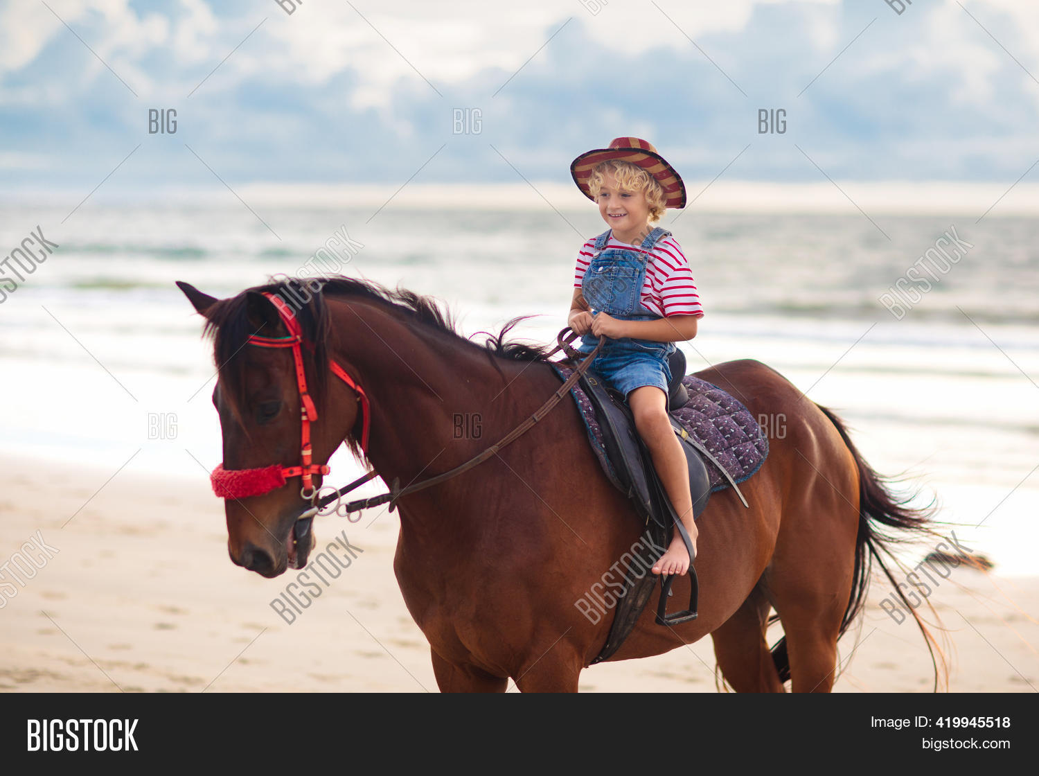 Kids Riding Horse On Image & Photo (Free Trial) | Bigstock