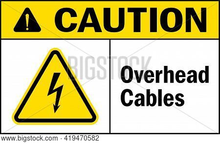 Caution Overhead Vector & Photo (Free Trial) | Bigstock