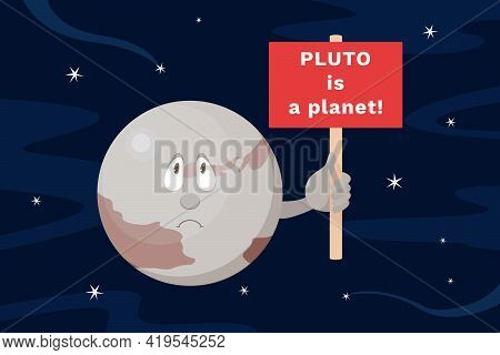 Pluto Planet. Cartoon Vector & Photo (Free Trial) | Bigstock