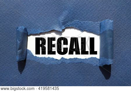 Recall. Text Inside Image & Photo (Free Trial) | Bigstock