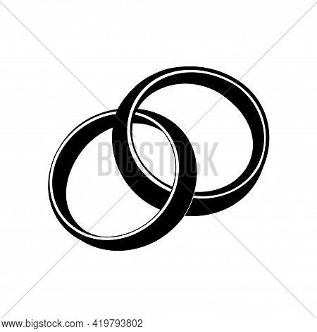 Wedding Rings Outline Vector & Photo (Free Trial) | Bigstock