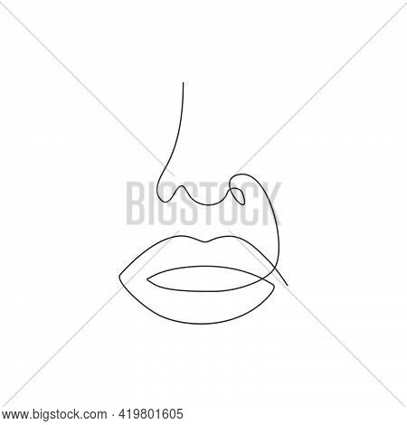 Woman Nose Lips One Vector & Photo (Free Trial) | Bigstock